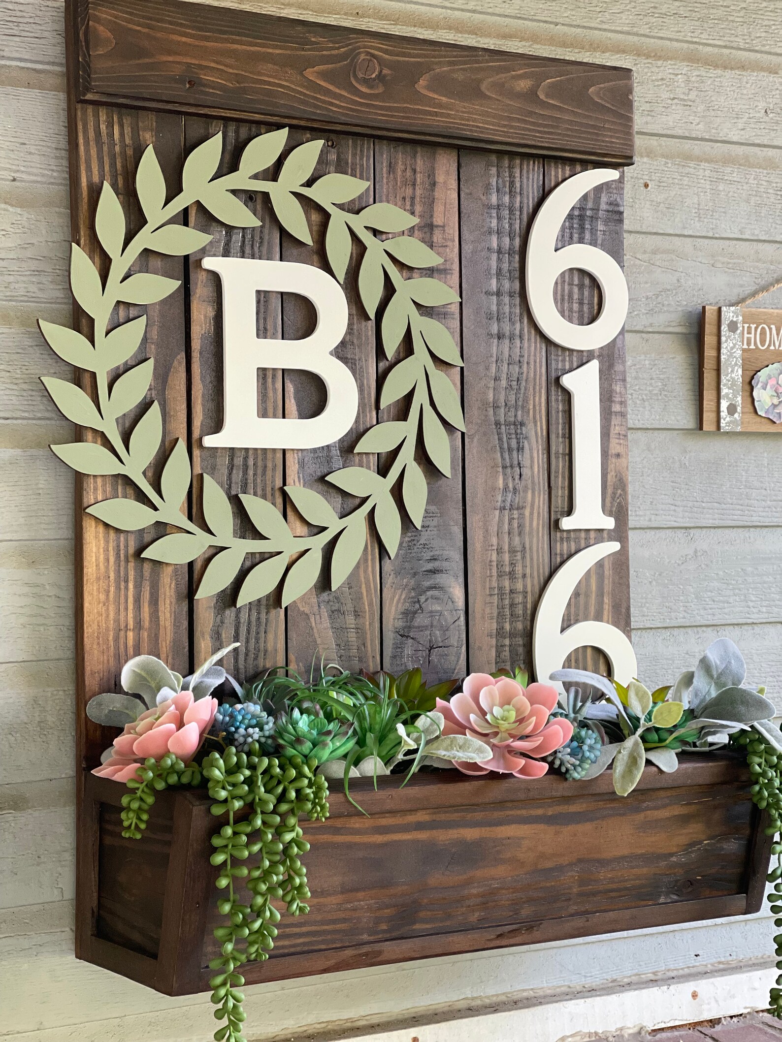 Address Sign Planter Box, Address Plaque Planter Box, House Number ...