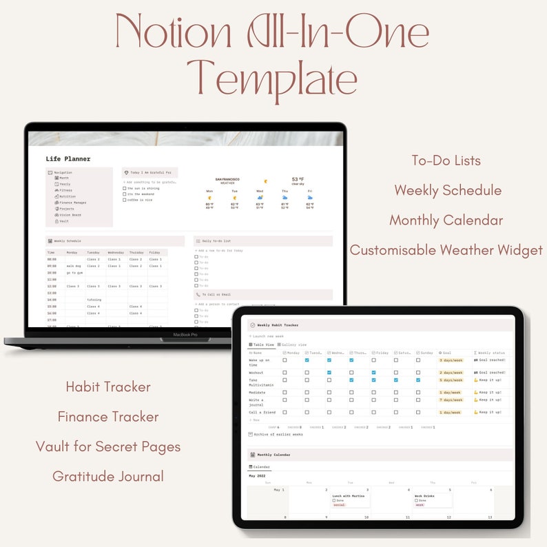 Notion Life Planner Notion All-in-one Template Digital - Etsy Notion Life Planner Notion All-in-one Template Digital - Etsy