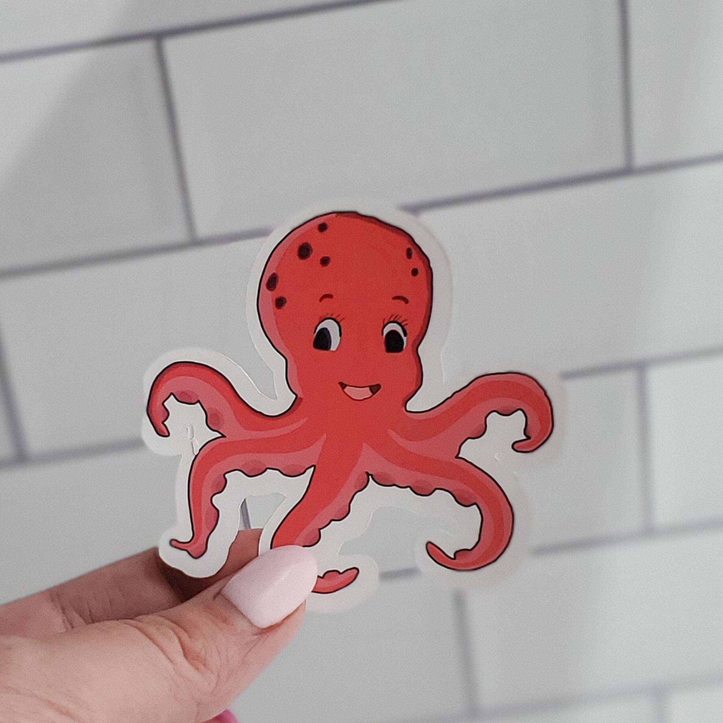 Vinyl Octopus Sticker Kawaii Sticker Water Bottle Decal Laptop Sticker ...