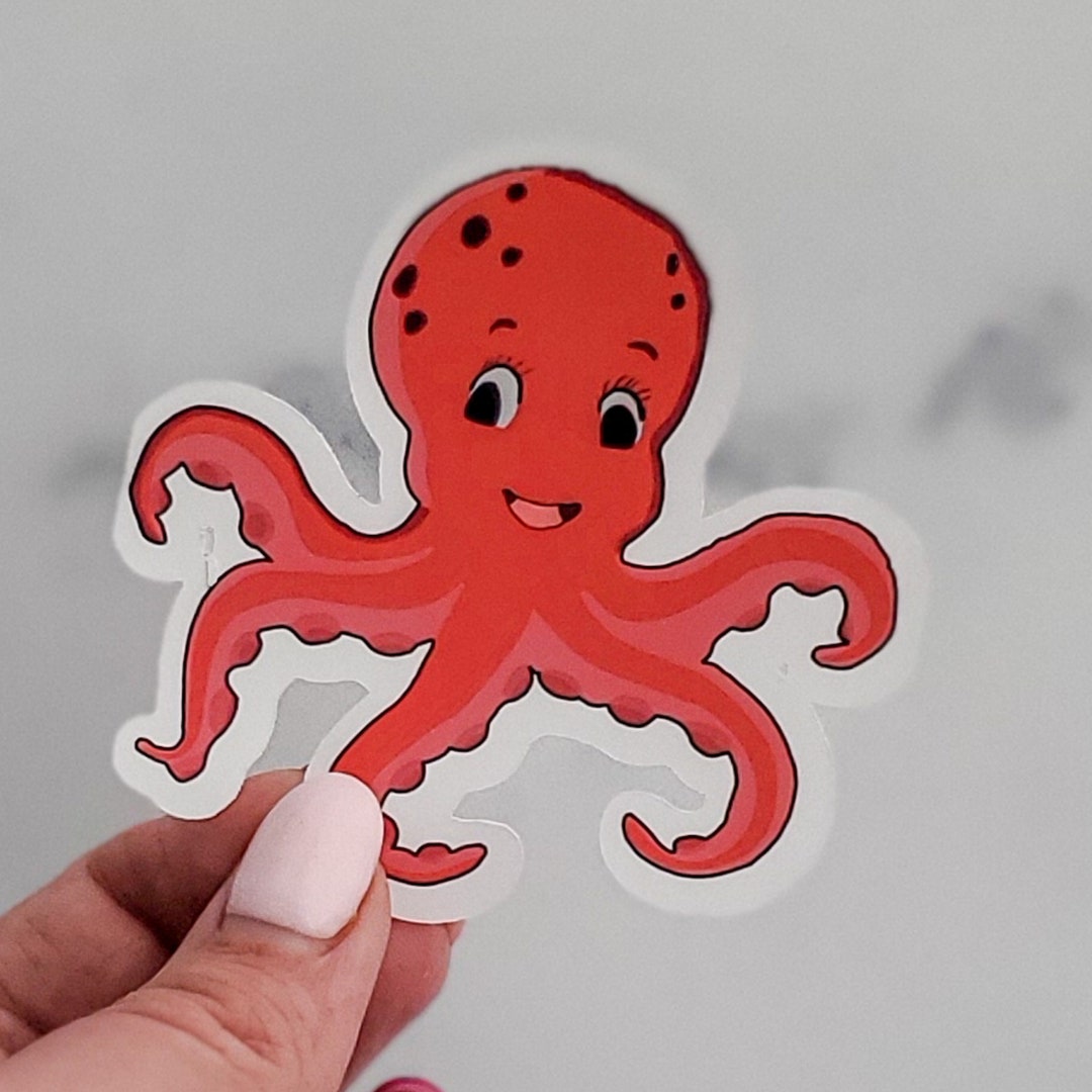Vinyl Octopus Sticker Kawaii Sticker Water Bottle Decal Laptop Sticker ...