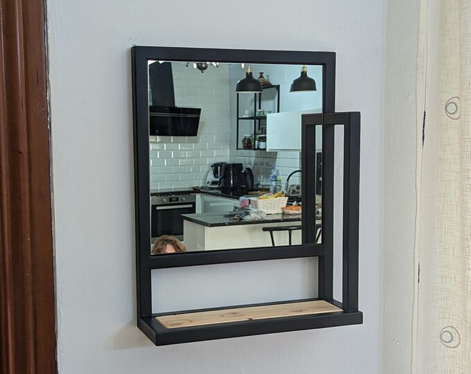 Industrial Style Leaded Mirror Handmade by Catfish Glass 50x50cm 20x20 ...