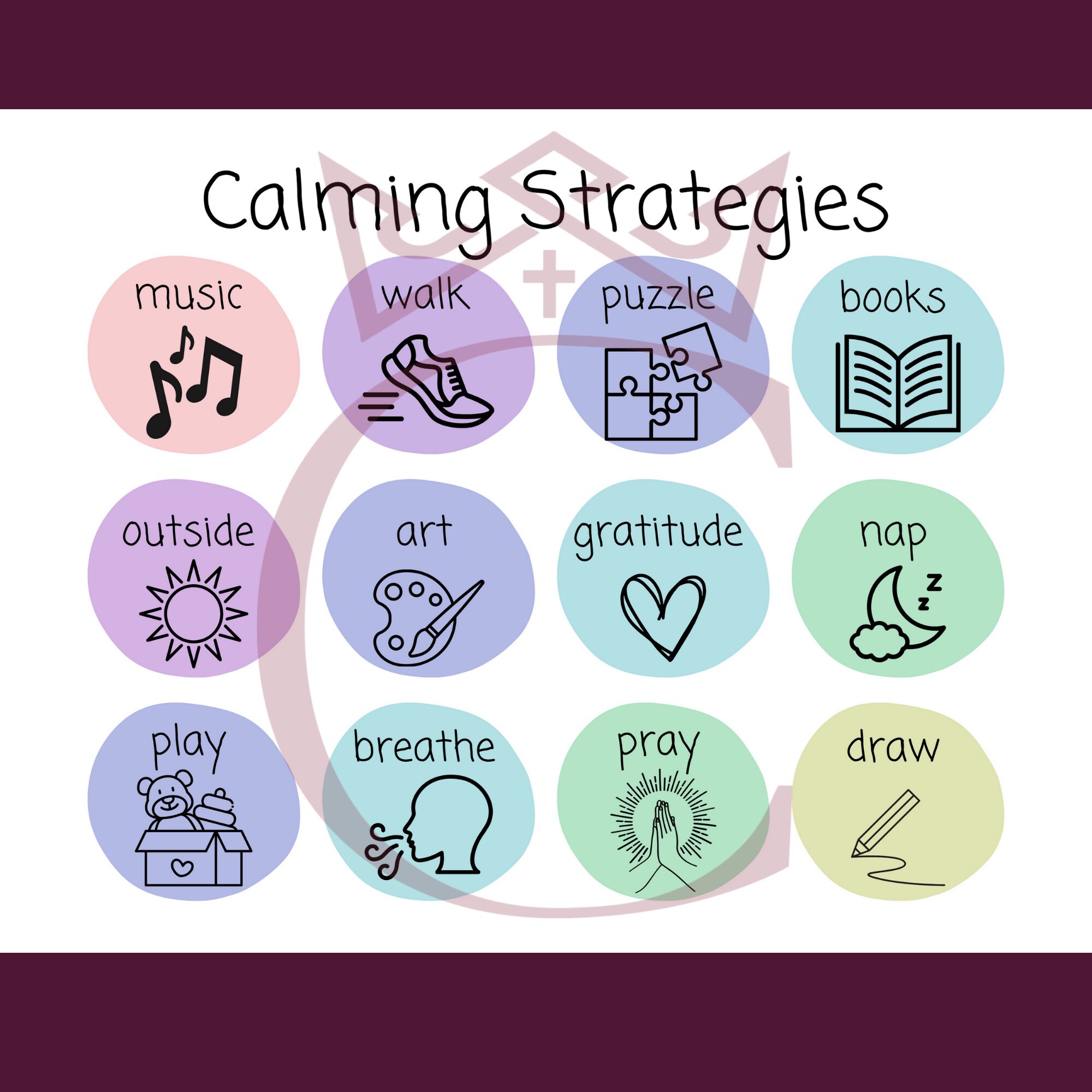 Catholic Calm Down Corner Printable for Kids, Christian Feelings Chart ...