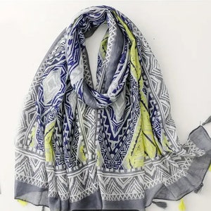 Johnny Depp Inspired Boho Scarf Black Printed Bali Paisley With Tassels ...