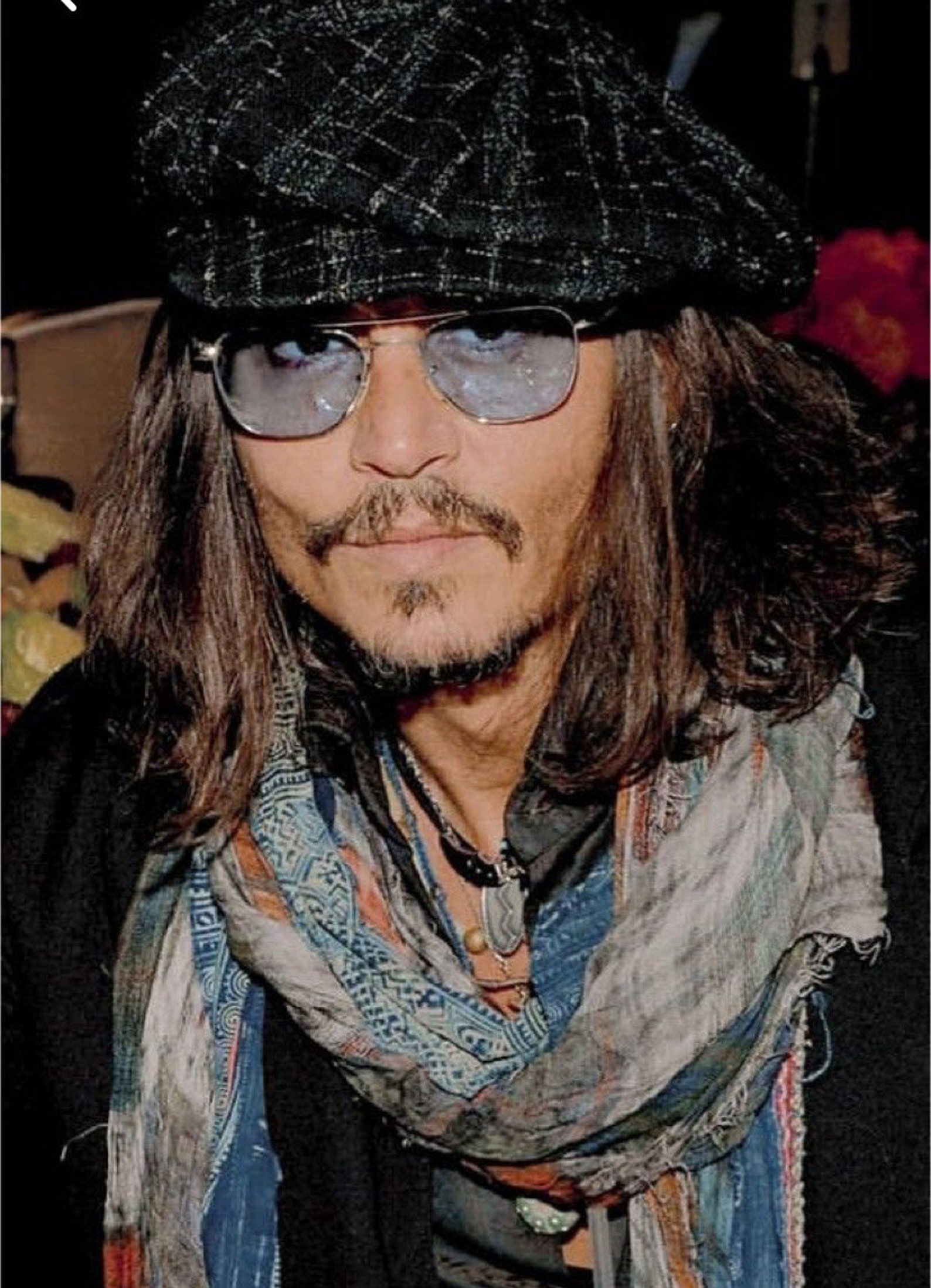 Johnny Depp Inspired Scarf Colorful Vintage Ripple Shawl, Lightweight ...