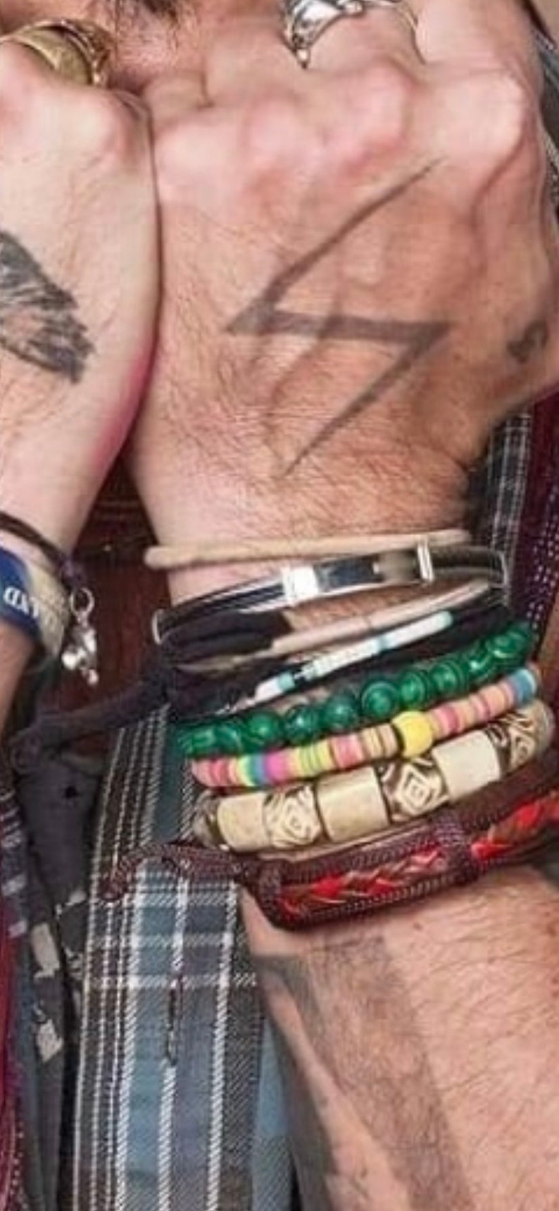 Johnny Depp Inspired Malachite Bracelet Johnny Depp Rings Art - Etsy