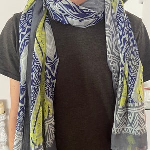 Johnny Depp Inspired Boho Scarf Black Printed Bali Paisley With Tassels ...