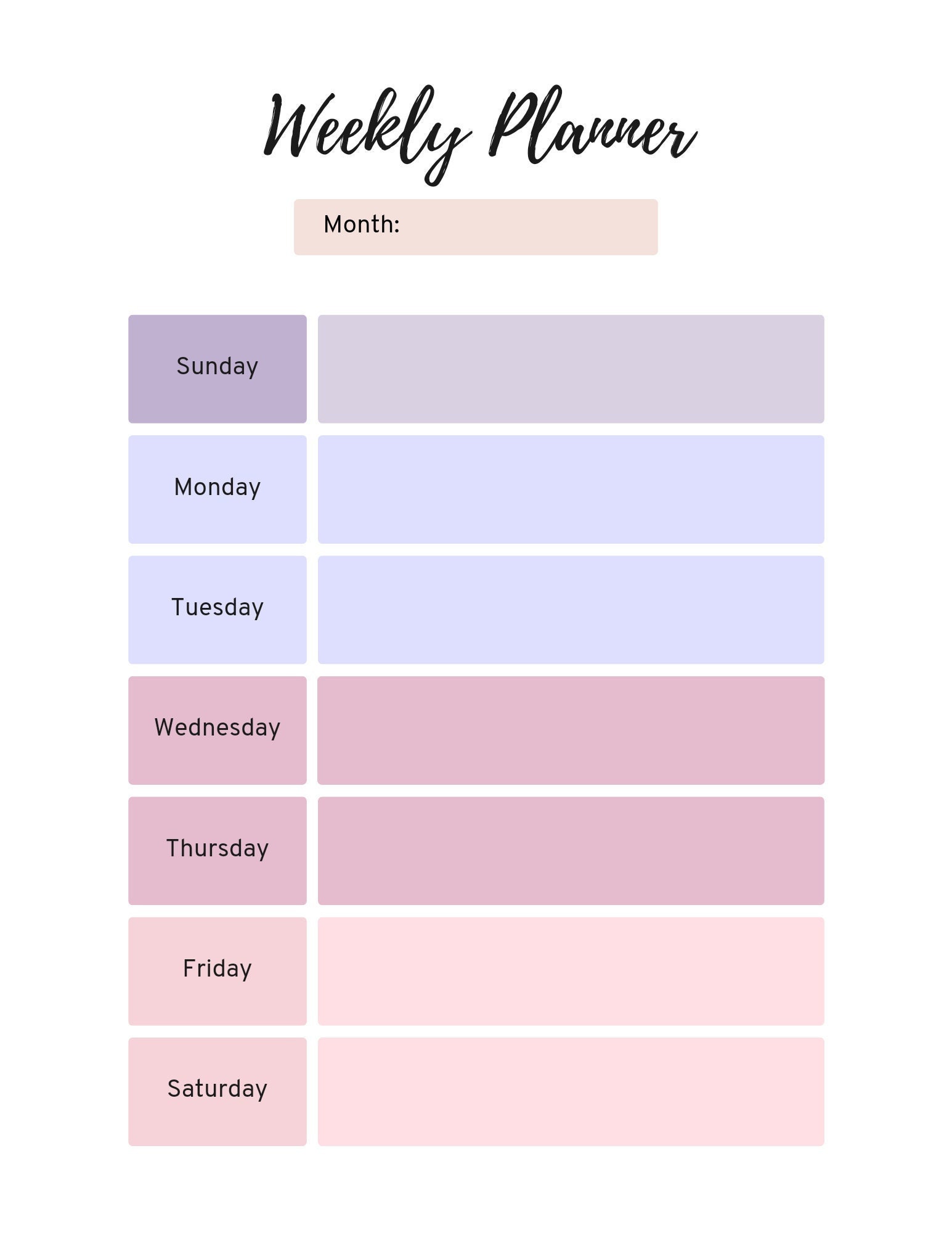 Weekly Planner - Etsy