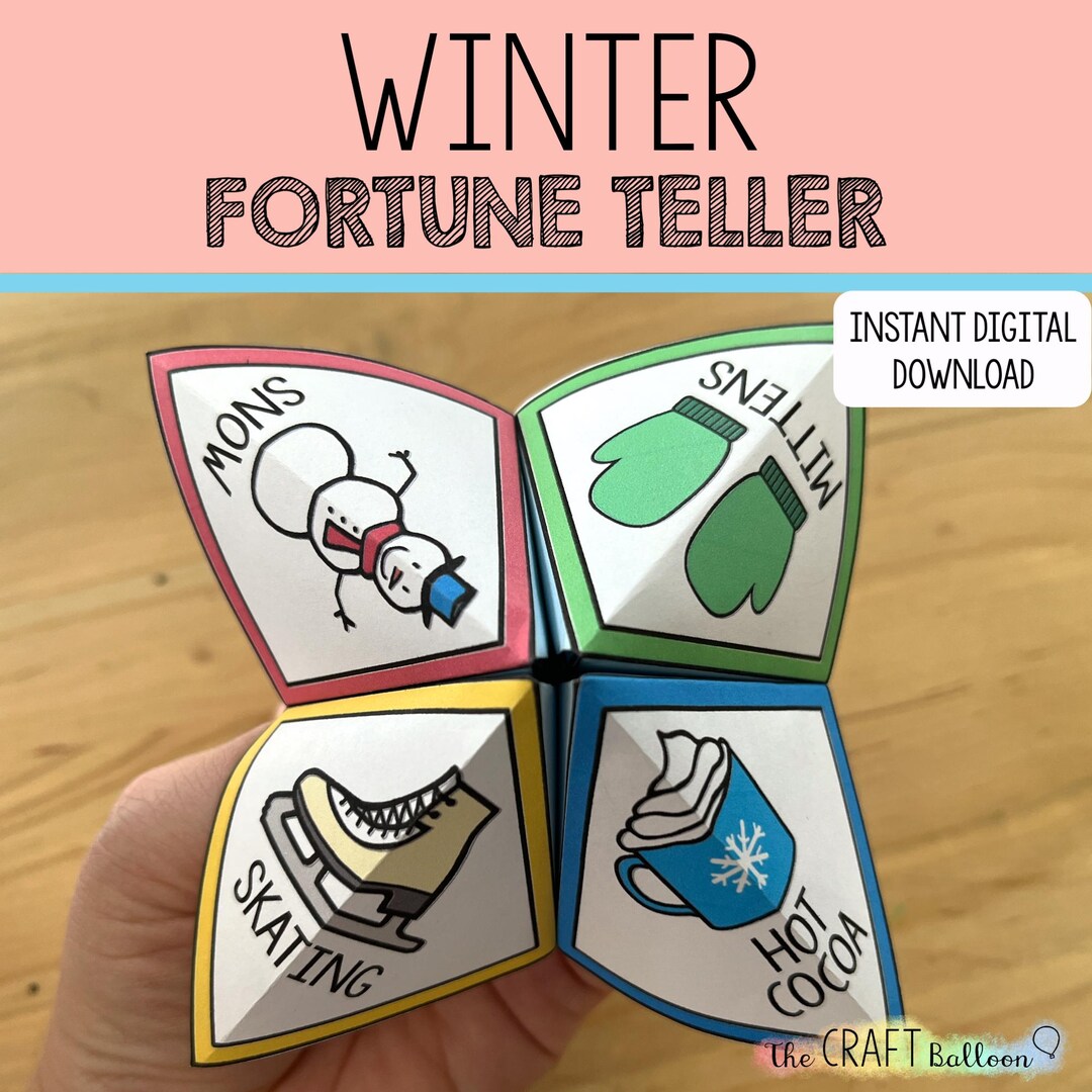 Winter Cootie Catcher (pdf Digital Download) Fortune Teller Printable ...