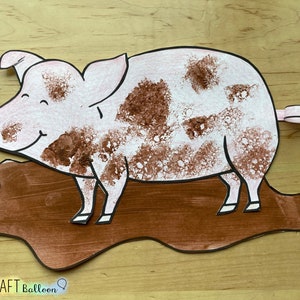 Pig in Mud Craft printable Craft Template / Printable Kids - Etsy