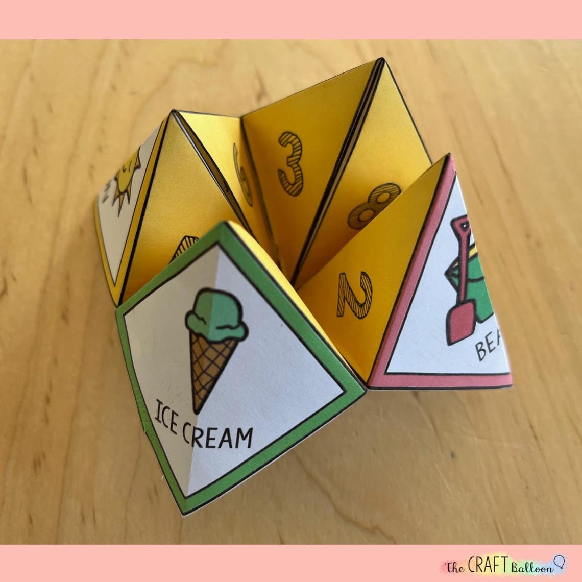 Summer Cootie Catcher (pdf Digital Download), Paper Fortune Teller ...