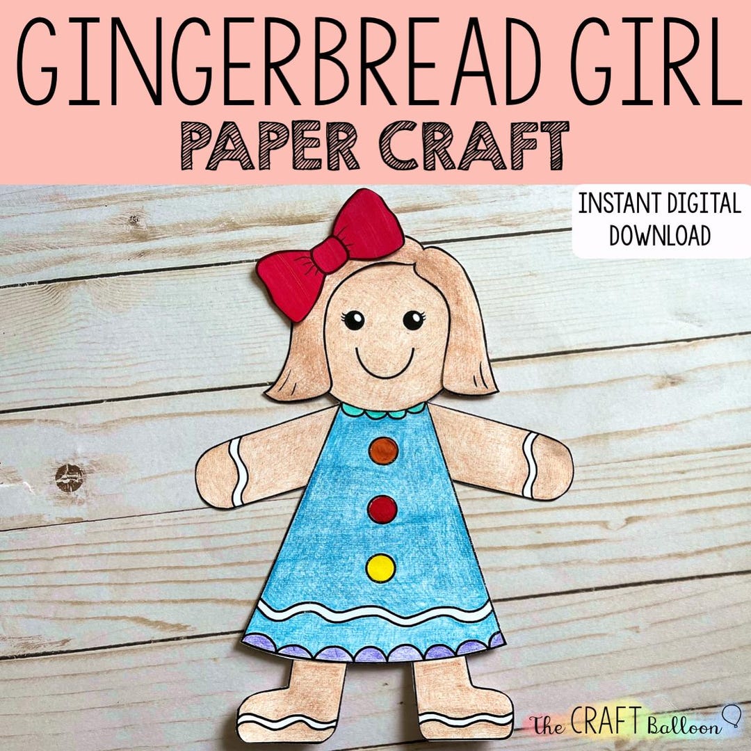 Gingerbread Girl (printable Craft Template) - Etsy