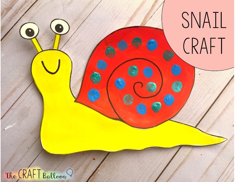 Snail Craft printable Craft Template / Printable Kids Craft - Etsy