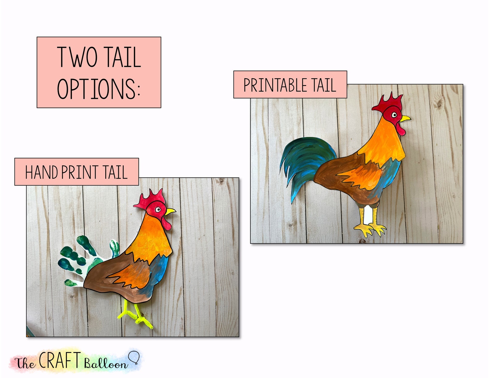 Rooster Craft printable Craft Template / Printable Kids - Etsy Canada