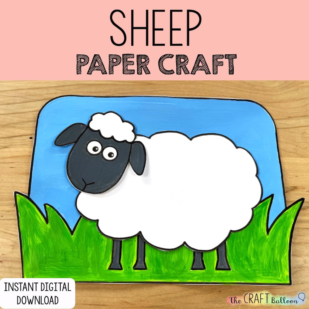 Sheep Craft for Kids, Cut and Paste Activity, Lamb Craft Project for ...