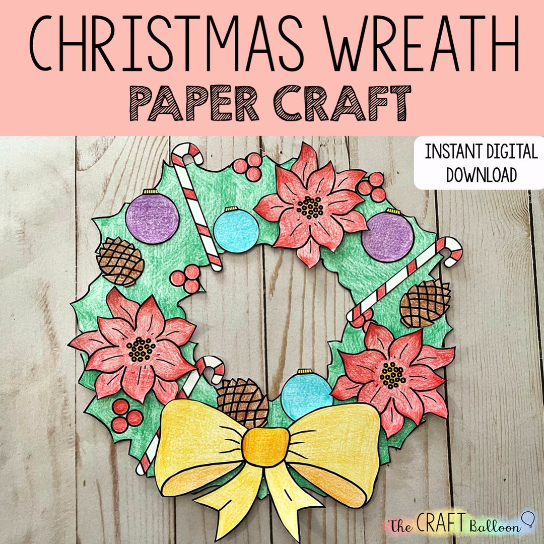Christmas Wreath Paper Craft - Etsy