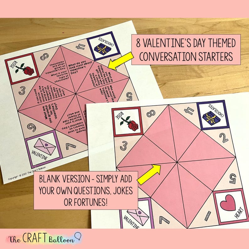 Valentine Cootie Catcher (pdf Digital Download), Kids Paper Fortune ...