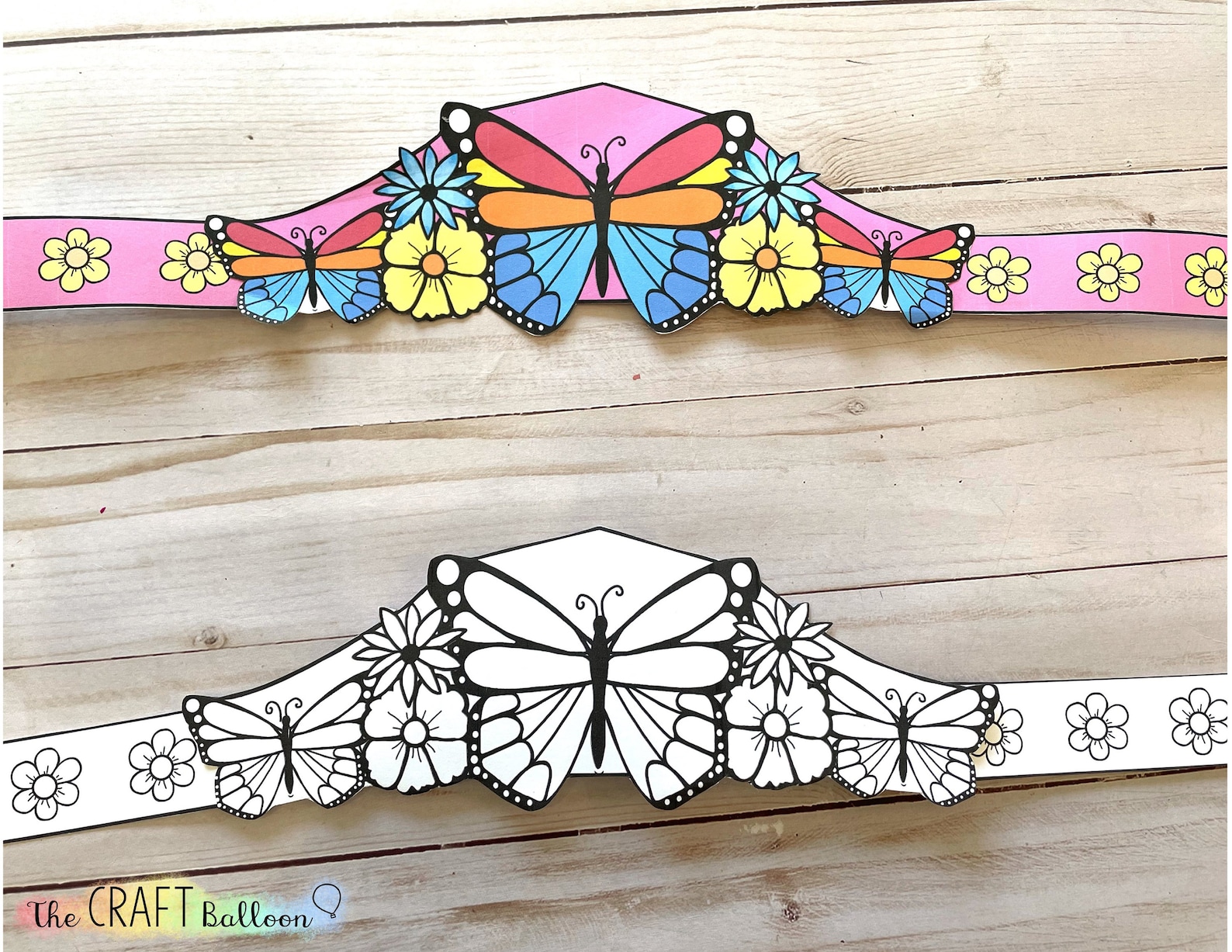 Butterfly Paper Crown printable Template / Printable - Etsy