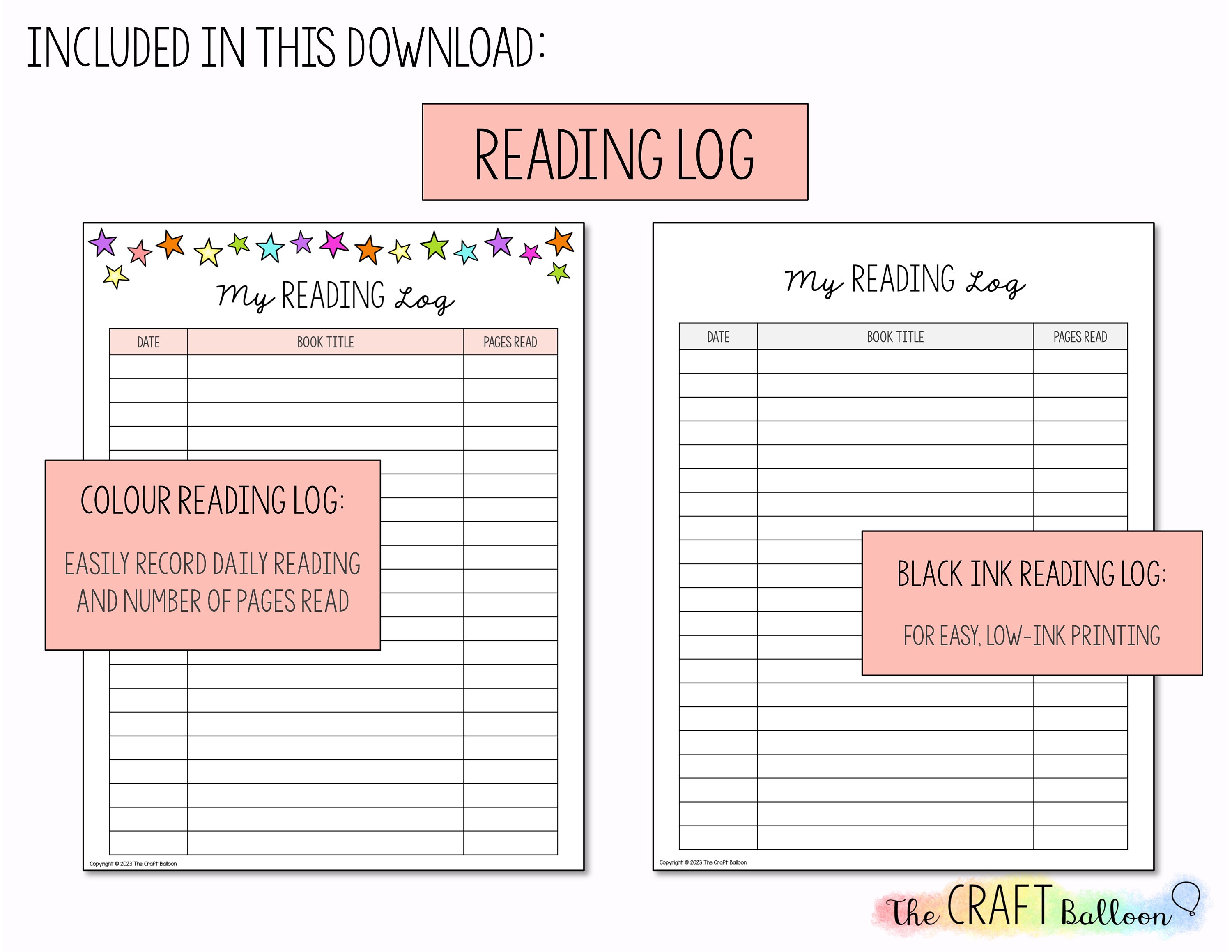 Reading Log / Book Log / Kids Reading Log / Book Log Children / Reading ...