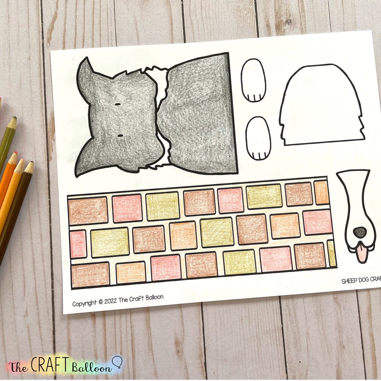 Sheep Dog Craft (printable Craft Template) / Printable Kids Craft ...