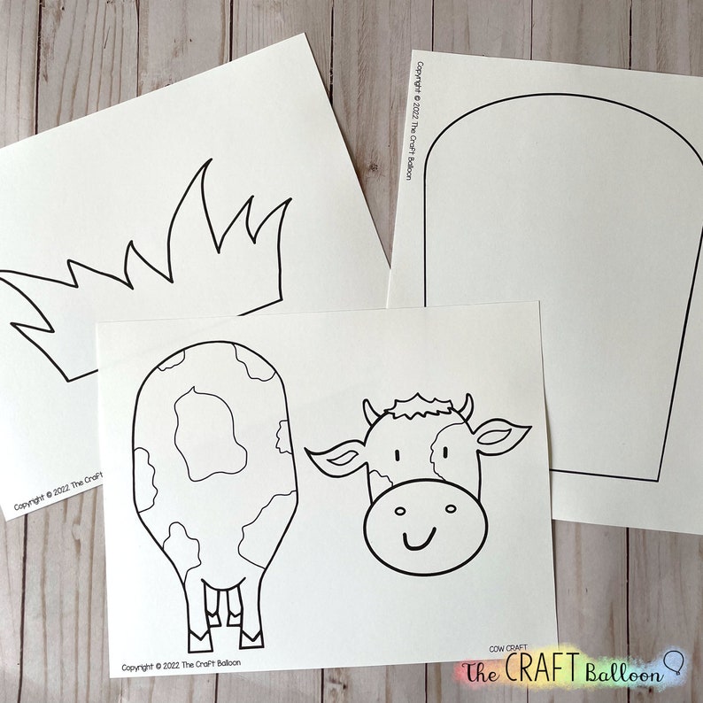 Cow Craft (printable Craft Template) / Printable Kids Craft Digital ...