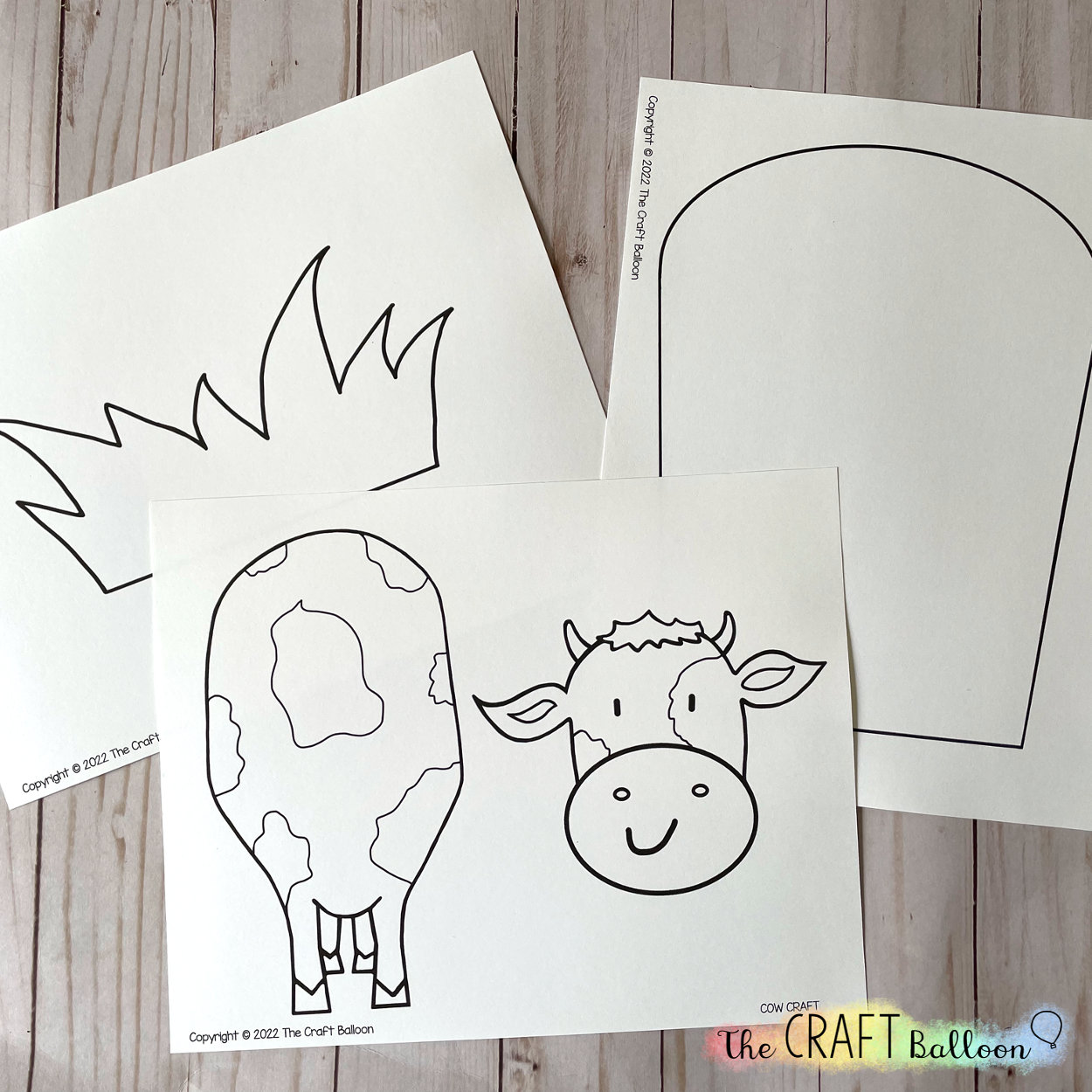 Cow Craft (printable Craft Template) / Printable Kids Craft Digital ...