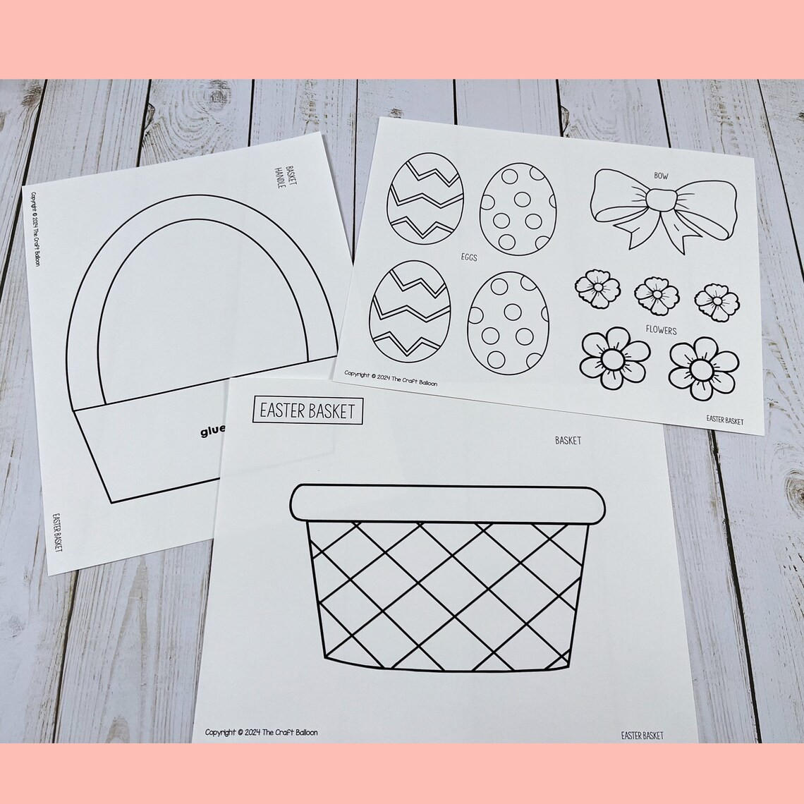 Easter Basket Paper Craft for Kids (printable Craft Template) / Easter ...
