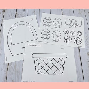 Easter Basket Paper Craft for Kids (printable Craft Template) / Easter ...
