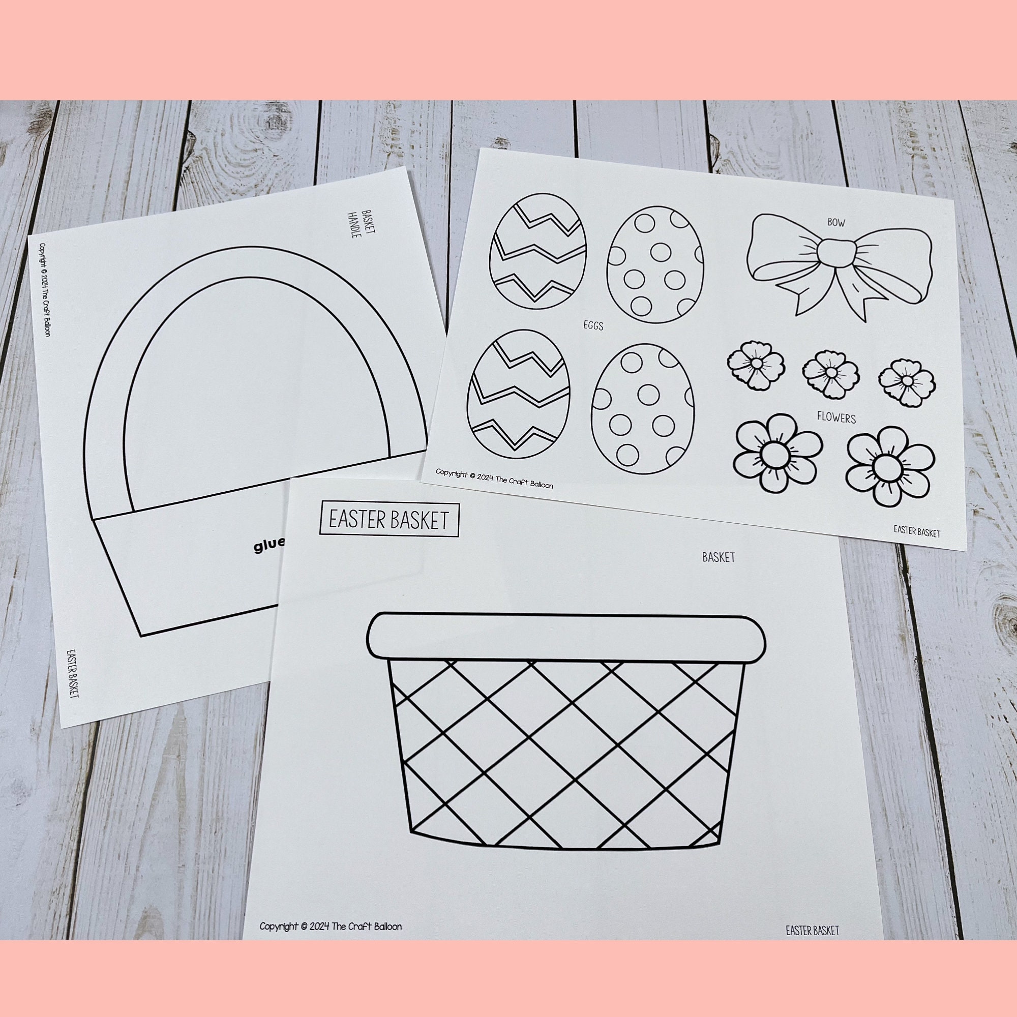 Easter Basket Paper Craft for Kids (printable Craft Template) / Easter ...