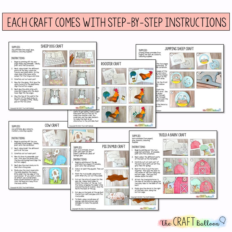 Barnyard Craft Bundle (printable Craft Templates) / PDF Digital ...