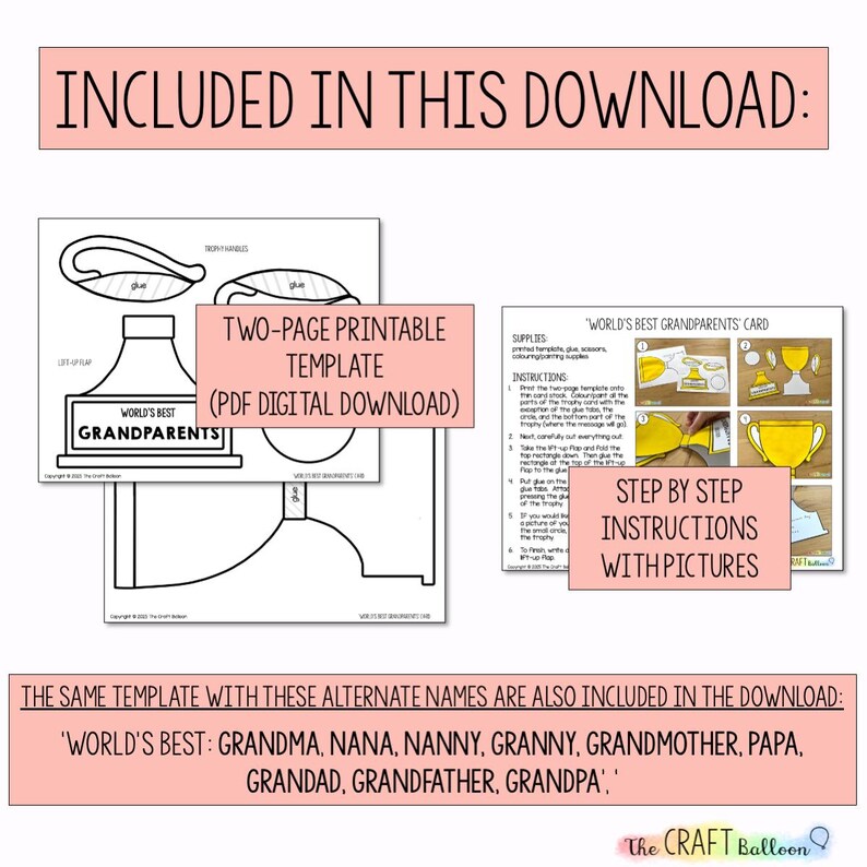 Grandparents' Day Card, Kids Coloring Card, World's Best Grandparents ...