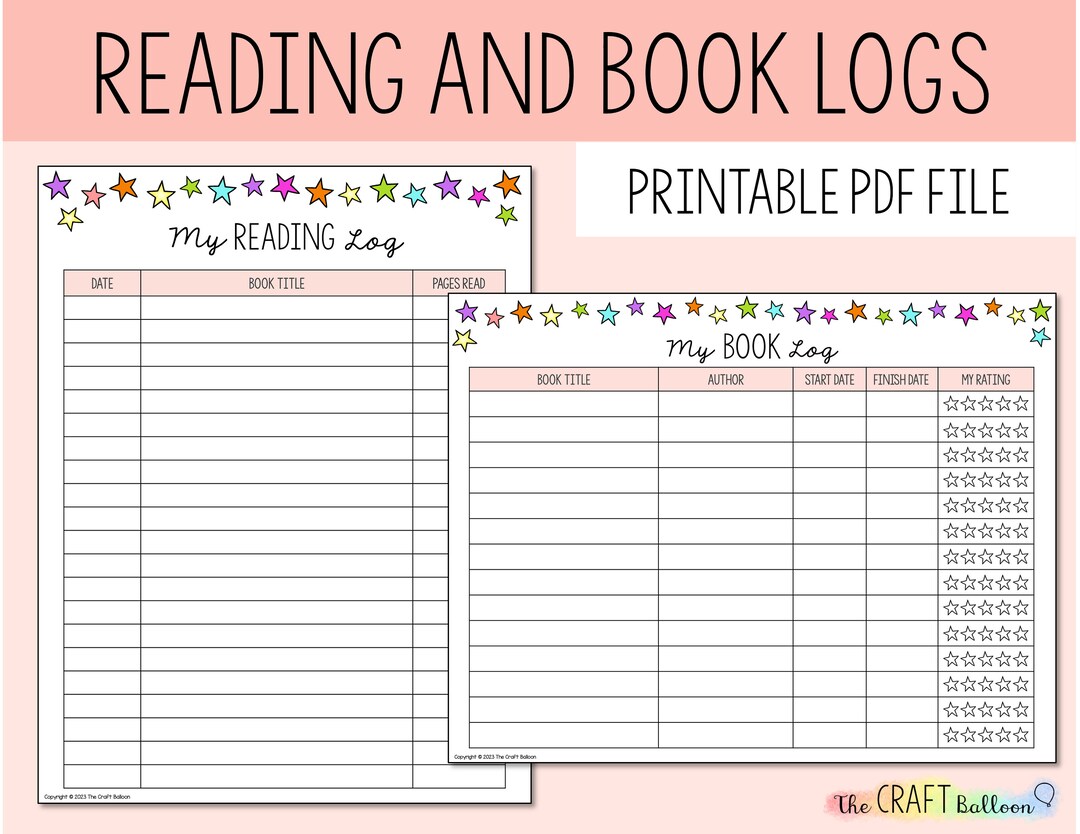 Reading Log / Book Log / Kids Reading Log / Book Log Children / Reading ...