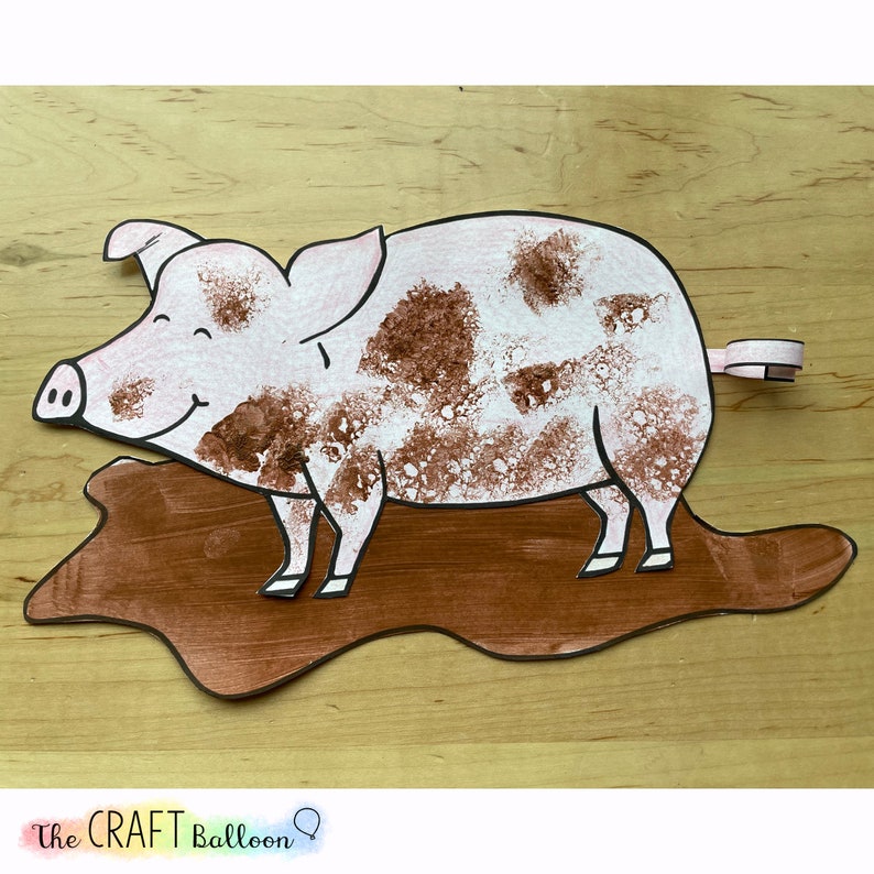 Pig in Mud Craft (printable Craft Template) / Printable Kids Craft ...