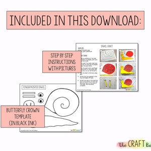 Snail Craft printable Craft Template / Printable Kids Craft - Etsy Canada