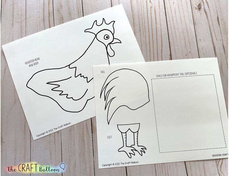 Rooster Craft printable Craft Template / Printable Kids - Etsy Canada