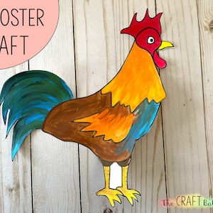 Rooster Craft printable Craft Template / Printable Kids - Etsy Canada