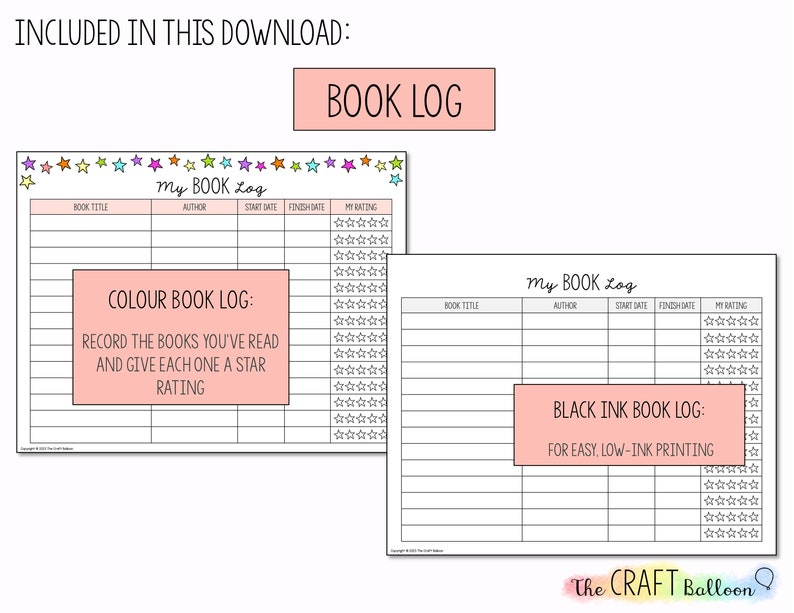 Reading Log / Book Log / Kids Reading Log / Book Log Children / Reading ...