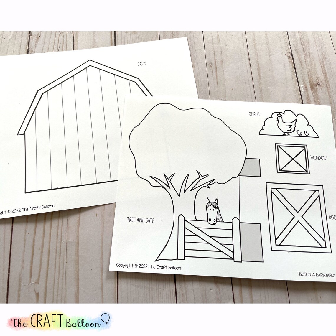 Build a Barnyard Craft printable Template / Printable Kids Craft ...