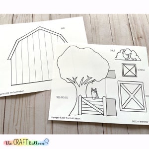 Build a Barnyard Craft (printable Template) / Printable Kids Craft ...