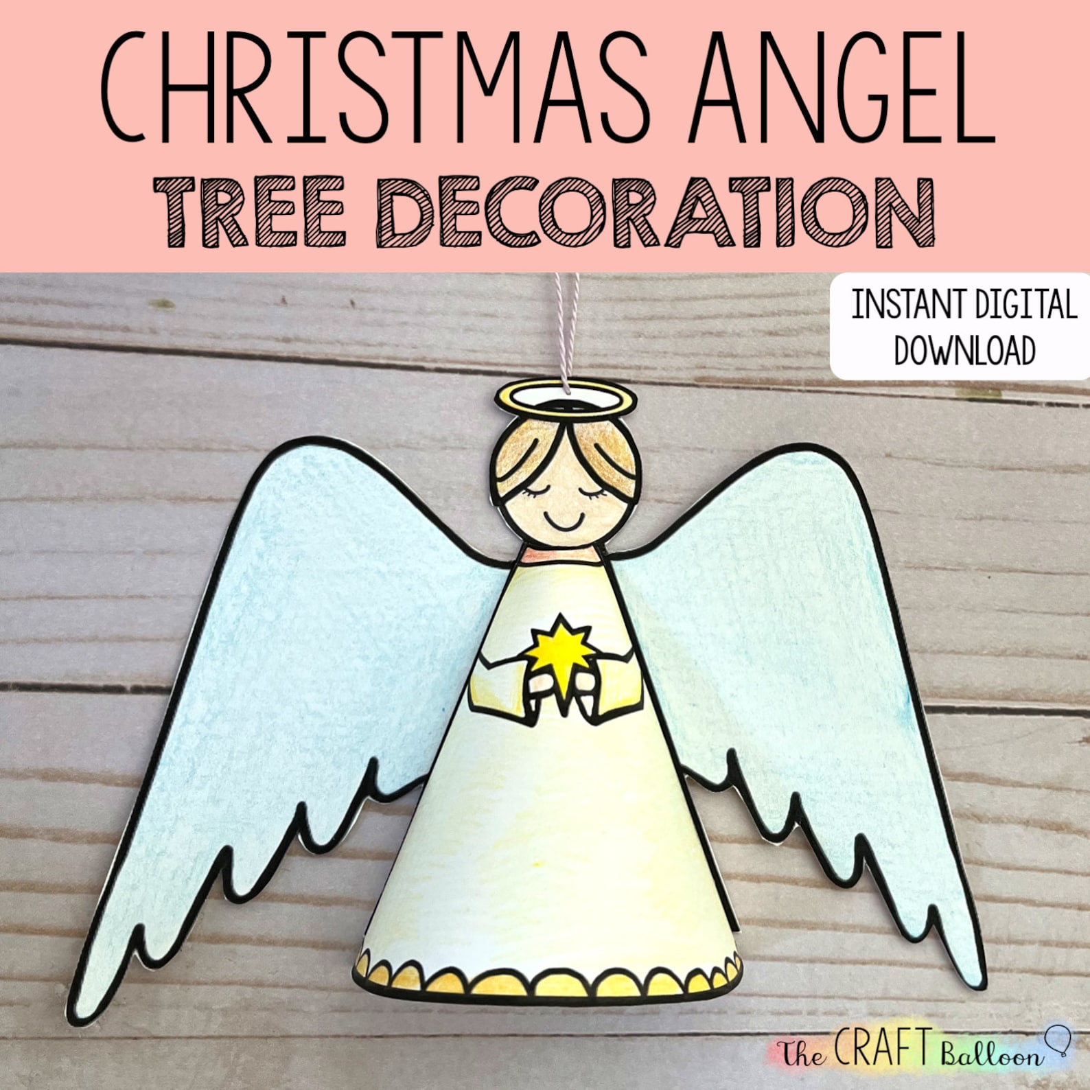 Christmas Angel Tree Decoration (printable Craft Template) - Etsy