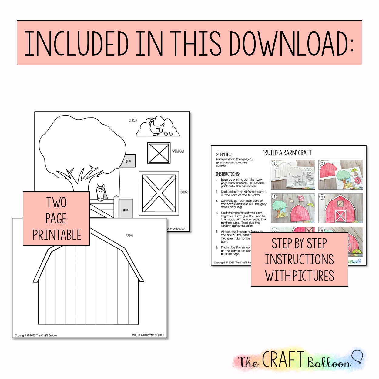 Build a Barnyard Craft (printable Template) / Printable Kids Craft ...