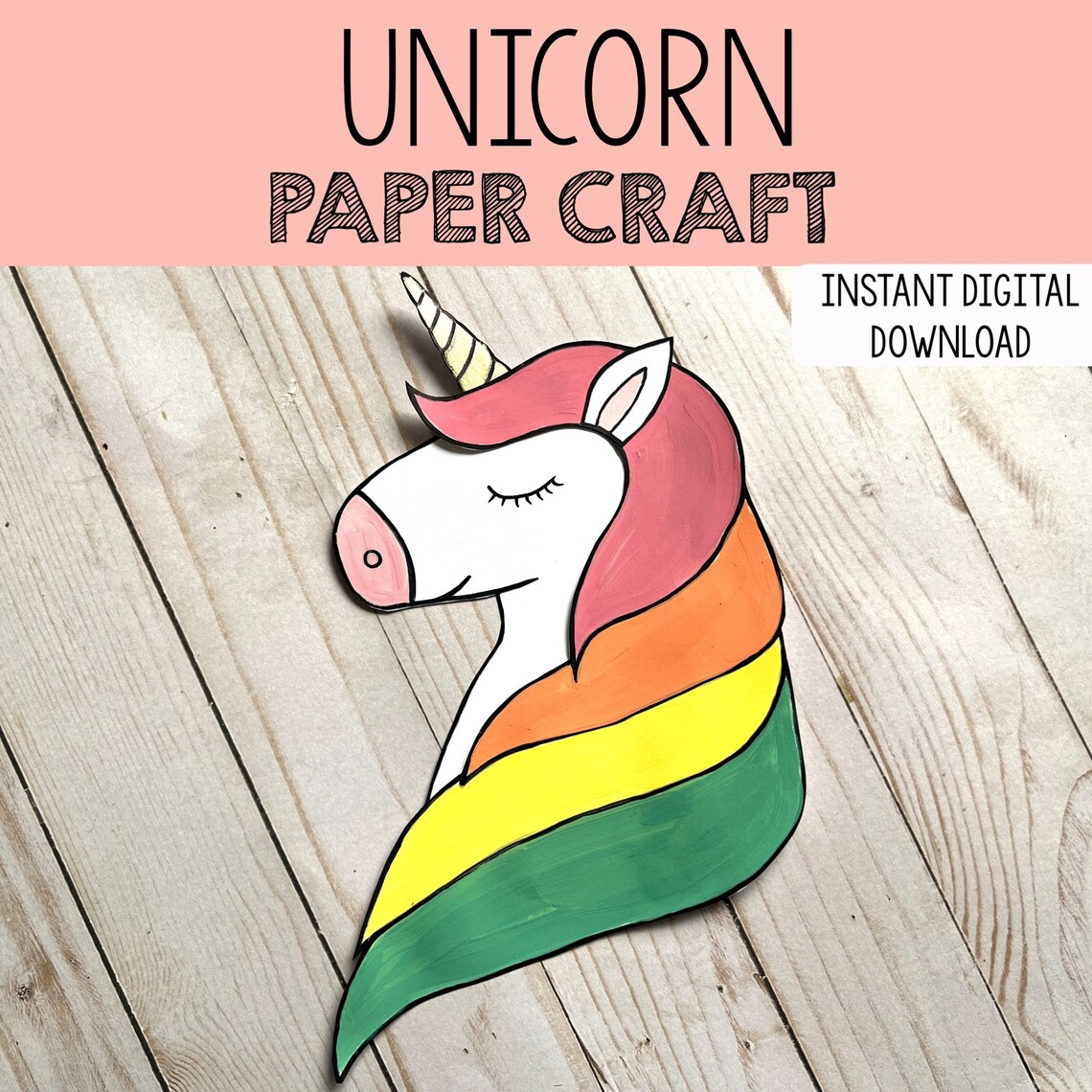 Unicorn Craft printable Craft Template / Kids Unicorn Activity / Build ...
