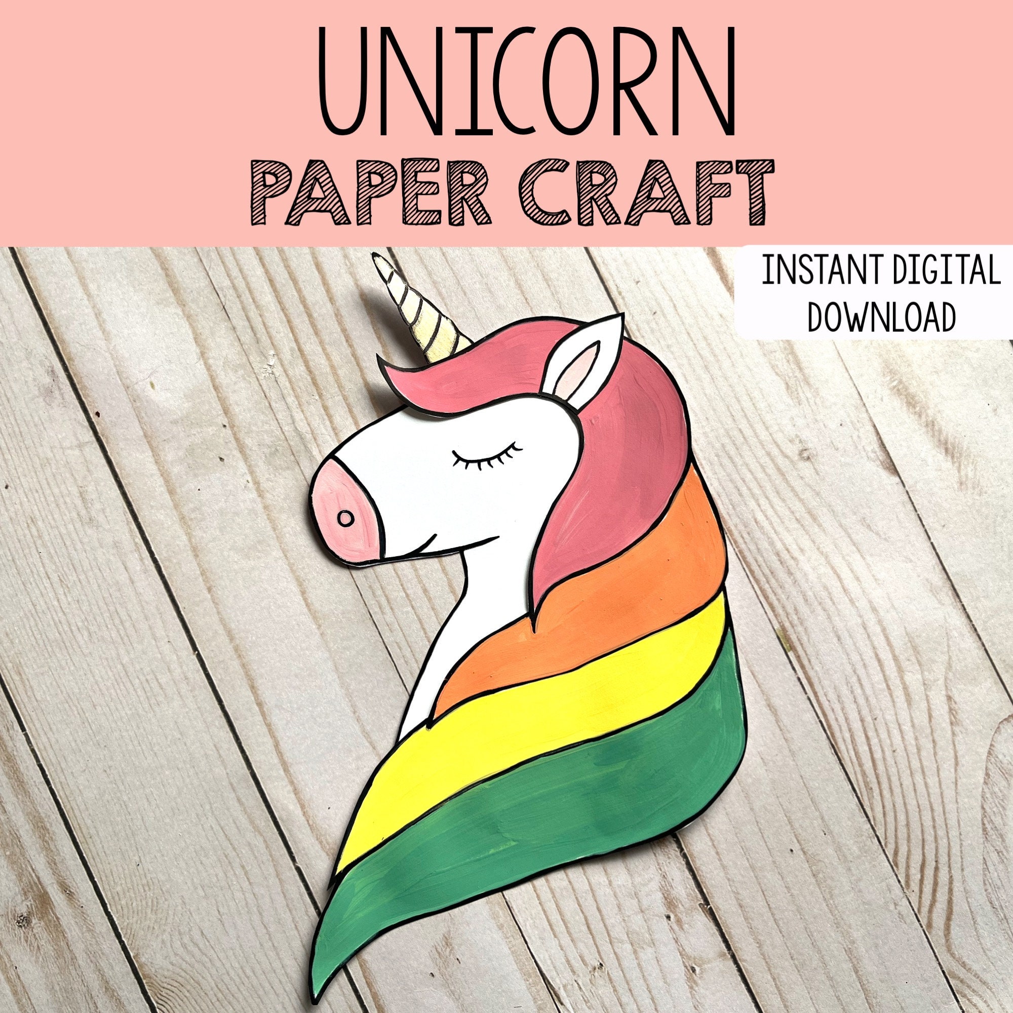 Unicorn Craft (printable Craft Template) / Kids Unicorn Activity ...