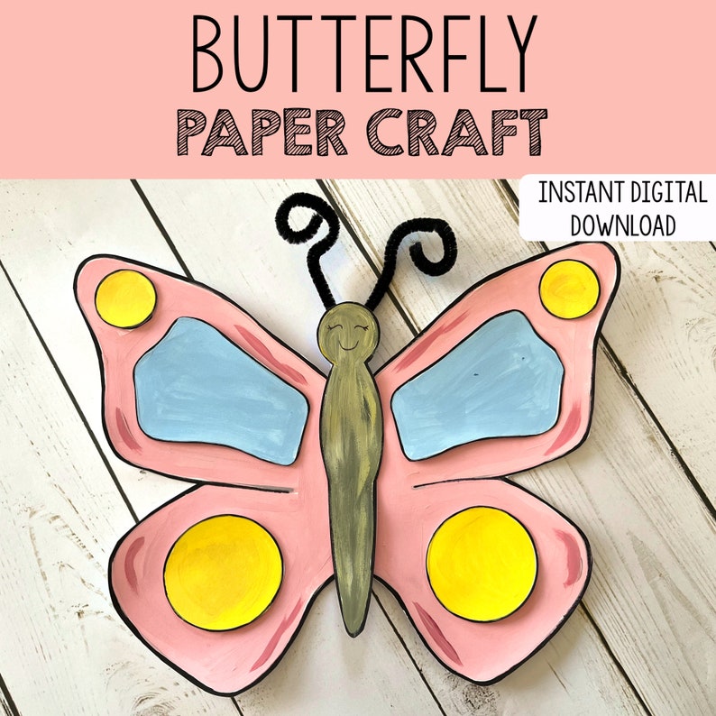 Butterfly Paper Craft (printable Craft Template) Children's Spring ...