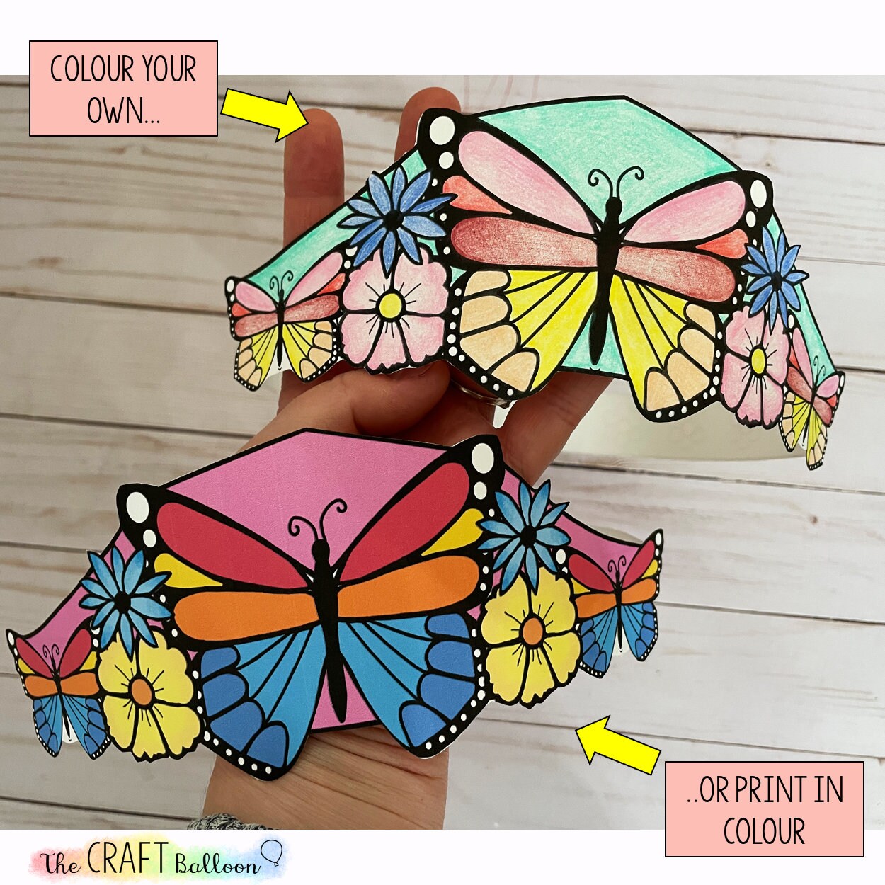 Butterfly Paper Crown (printable Template) / Printable Butterfly ...