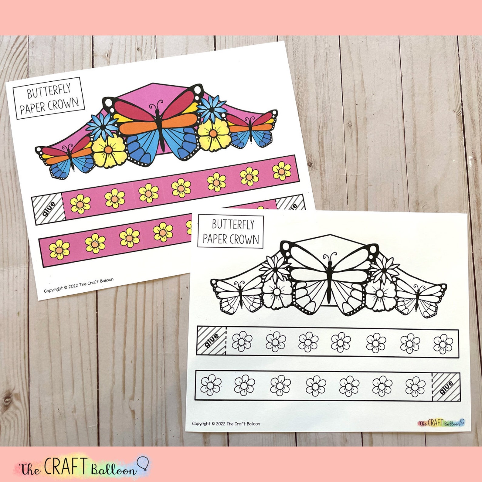 Butterfly Paper Crown (printable Template) / Printable Butterfly ...