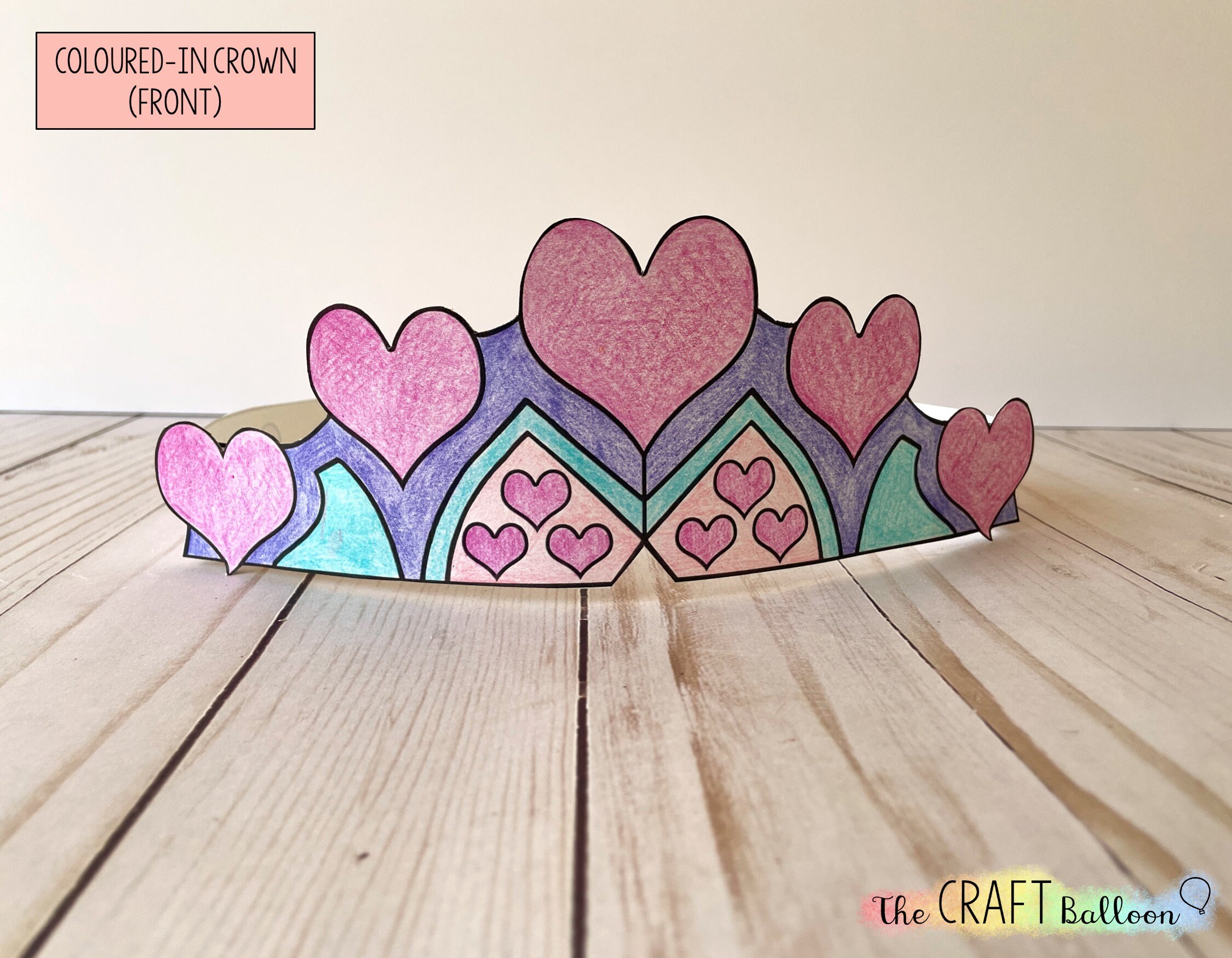 Heart Paper Crown printable Template / Paper Child's - Etsy