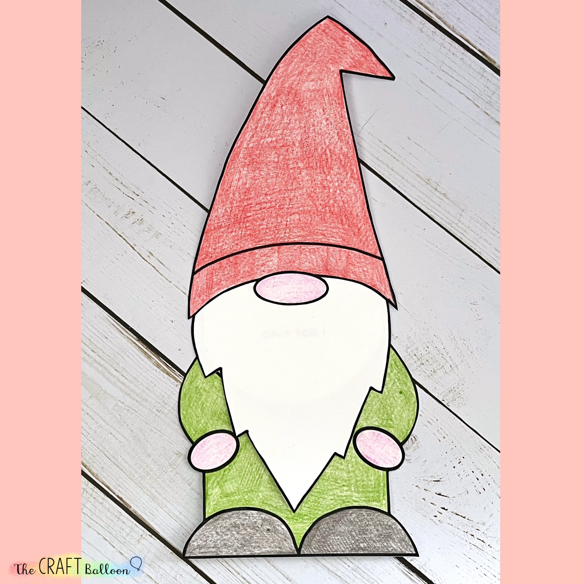 Gnome Craft printable Craft Template / Diy Gnome Craft for Kids ...