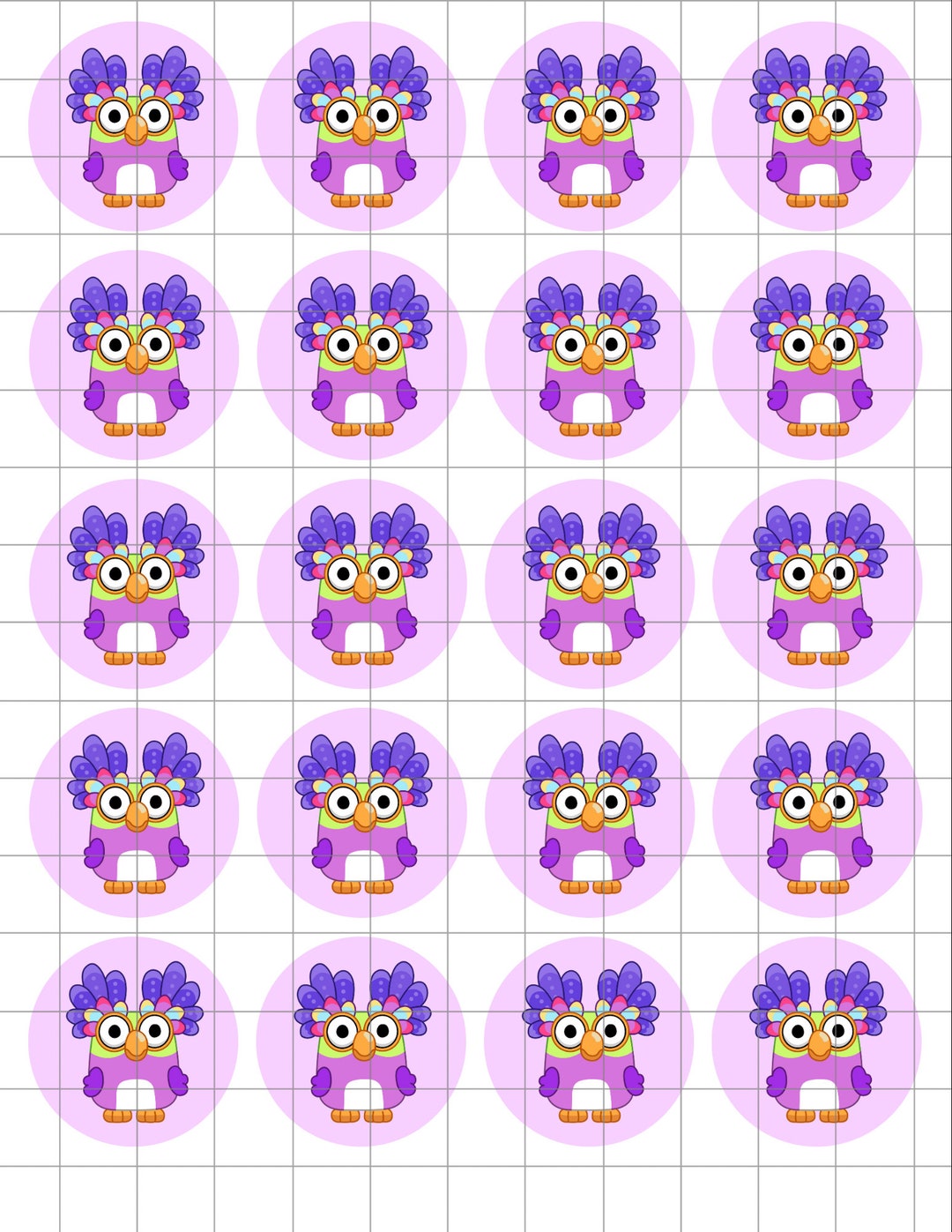 Bluey Chattermax Purple Clip Art for Cupcake Toppers Cricut Birthday ...
