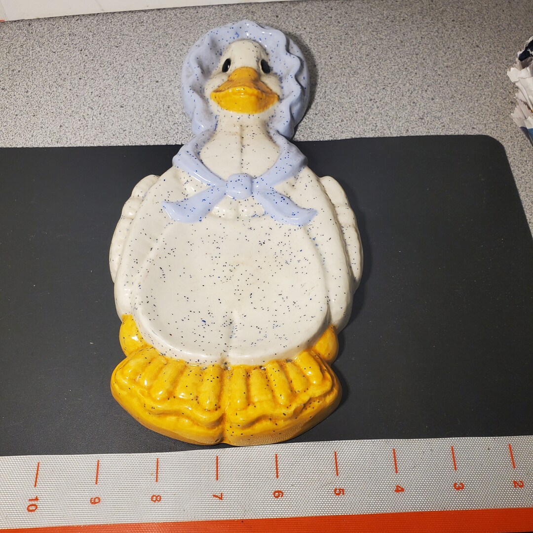 Vintage Ceramic Duck Spoon Rest/ Wall Decor. Classic Baby Blue Ribbon ...