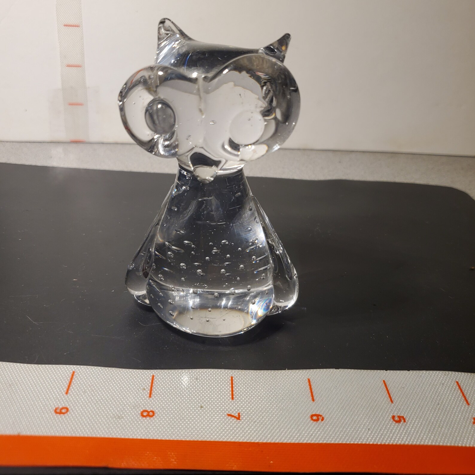 Beautiful Vintage Owl Glass Paperweight, Controlled Air Bubbles Euc - Etsy